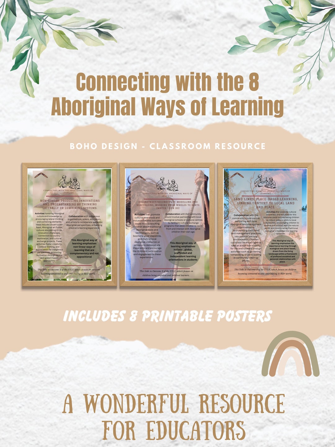 Connecting With the Aboriginal Ways of Learning Posters - Etsy Australia