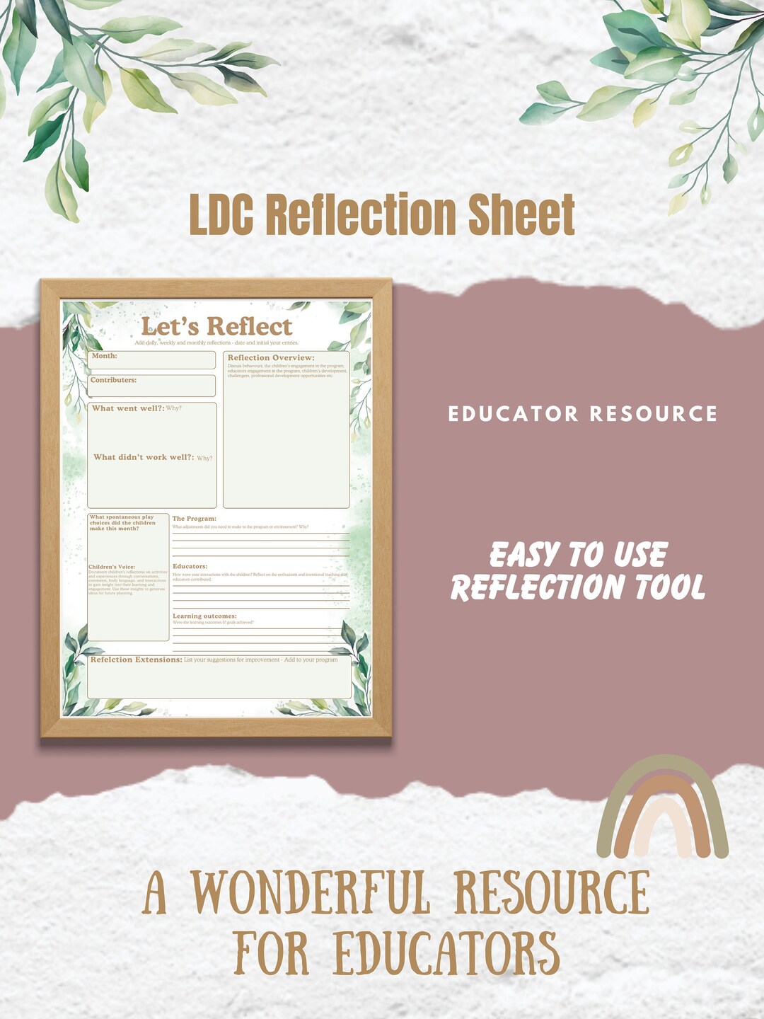 Let's Reflect - Educators Reflection Template - Etsy