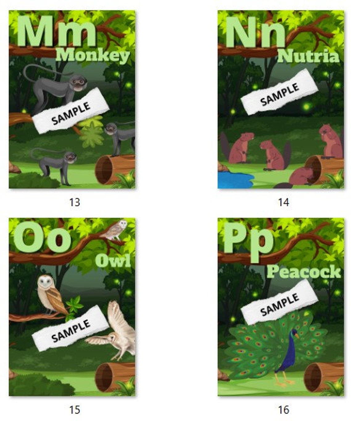 Animal Themed Printable Alphabet Printable Poster early Childhood ...