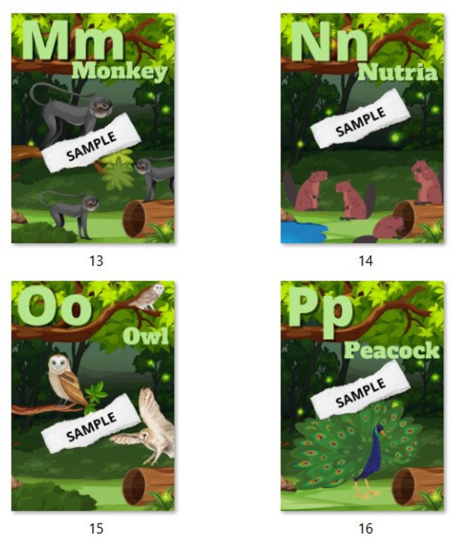 Animal Themed Printable Alphabet Printable Poster early Childhood ...