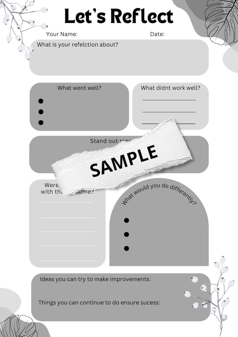 Let's Reflect - Educators Reflection Template - Etsy Australia