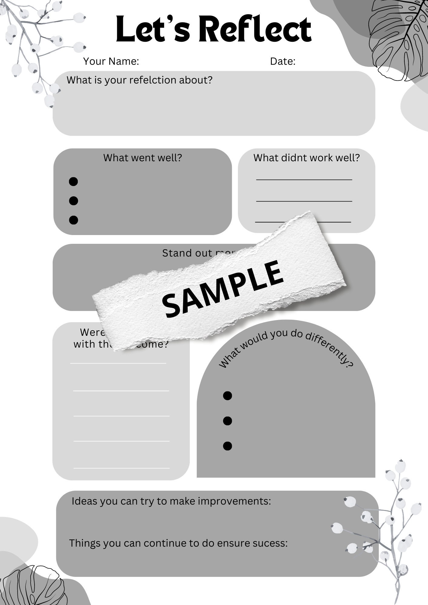 Let's Reflect - Educators Reflection Template - Etsy Australia