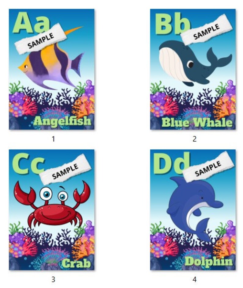 Ocean Themed Printable Alphabet Chart - Etsy