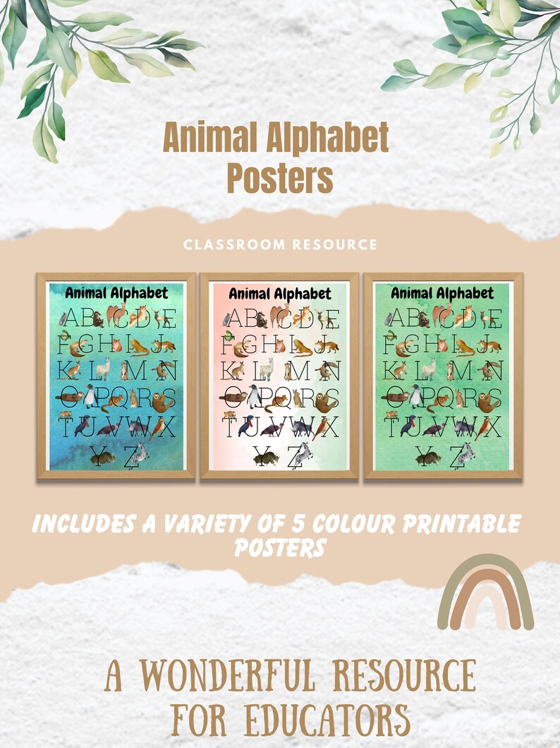 Animal Alphabet Printable Poster -early Childhood Teacher Resources ...