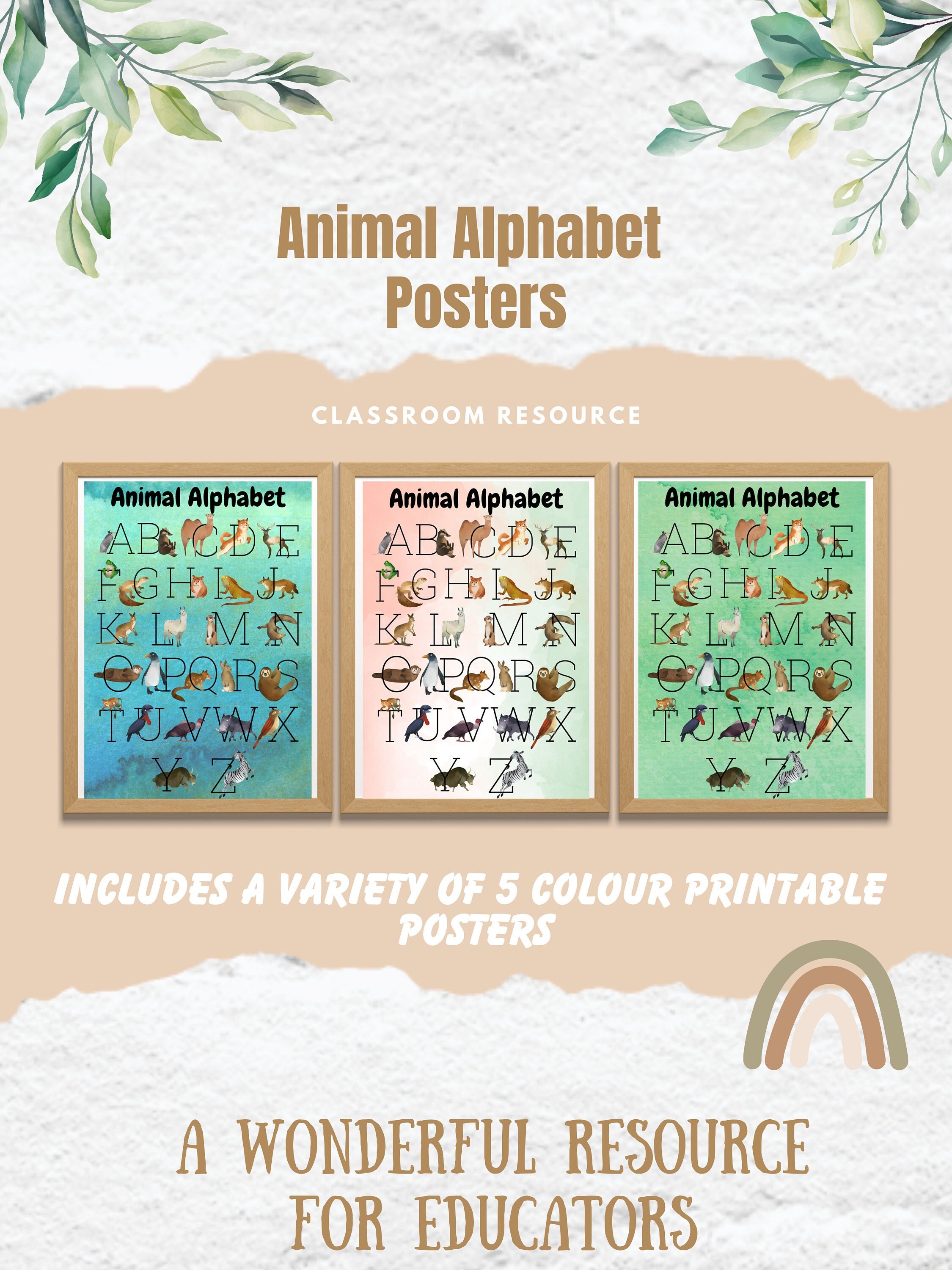 Animal Alphabet Printable Poster -early Childhood Teacher Resources ...