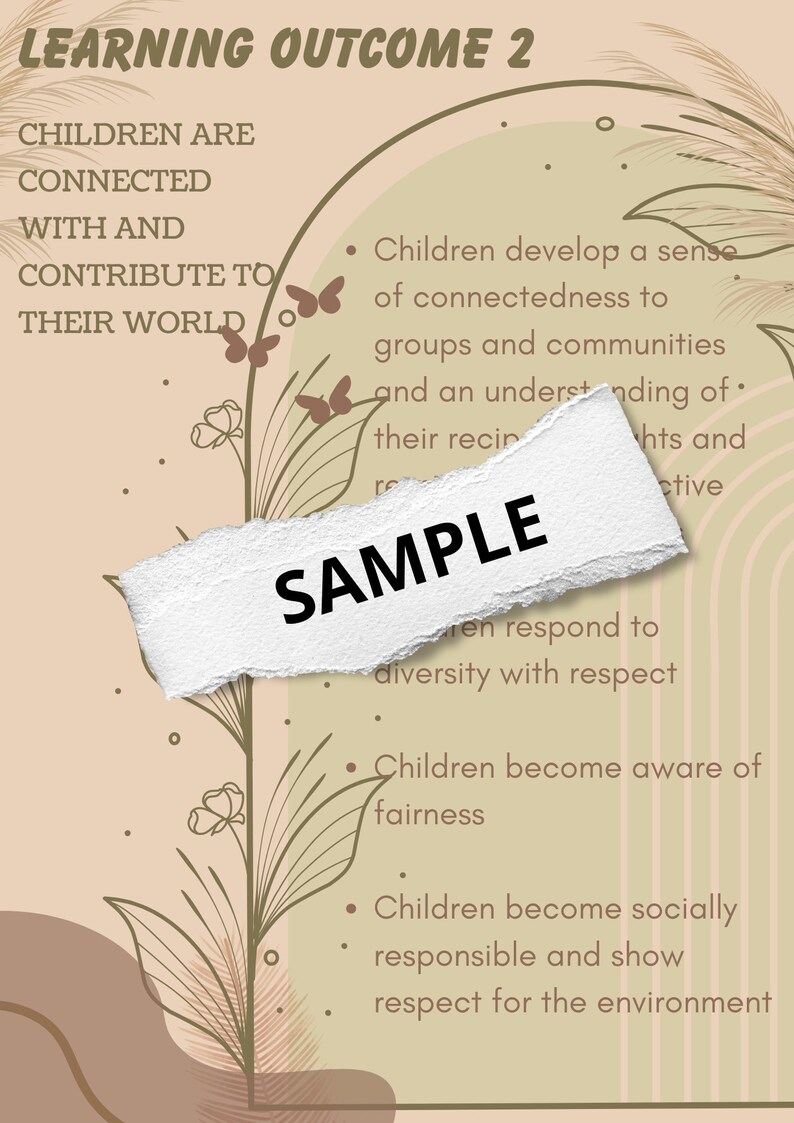 EYLF Learning Outcome Posters - Updated to V2 - Boho Design - Etsy ...