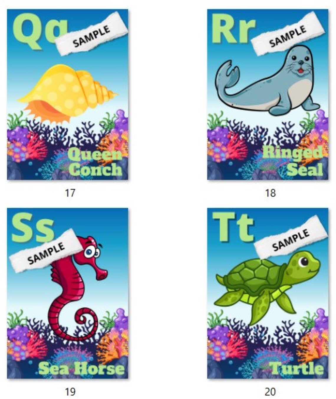 Ocean Themed Printable Alphabet Chart - Etsy