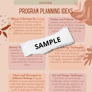 Program Planning Ideas/activities That Link the the EYLF Learning ...