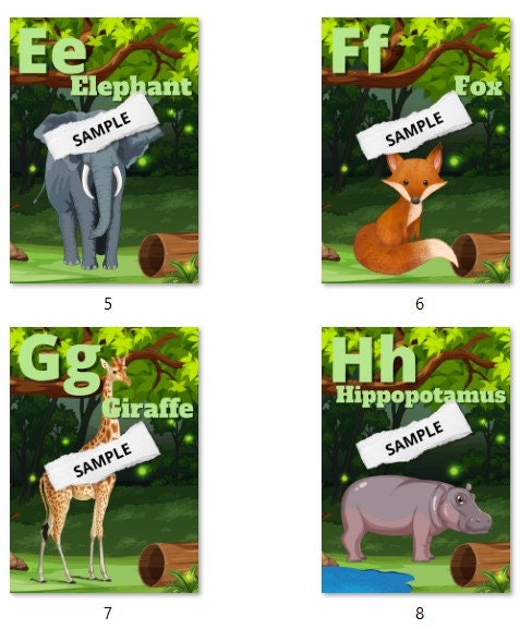 Animal Themed Printable Alphabet Printable Poster -early Childhood ...