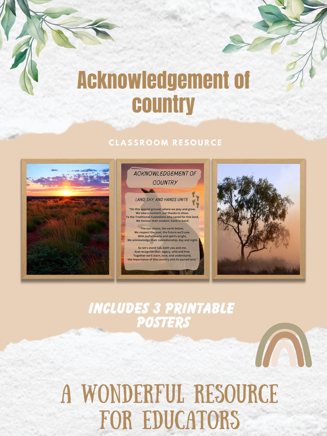Aboriginal Torres Strait Islander - Acknowledgement Poem Posters - Etsy ...