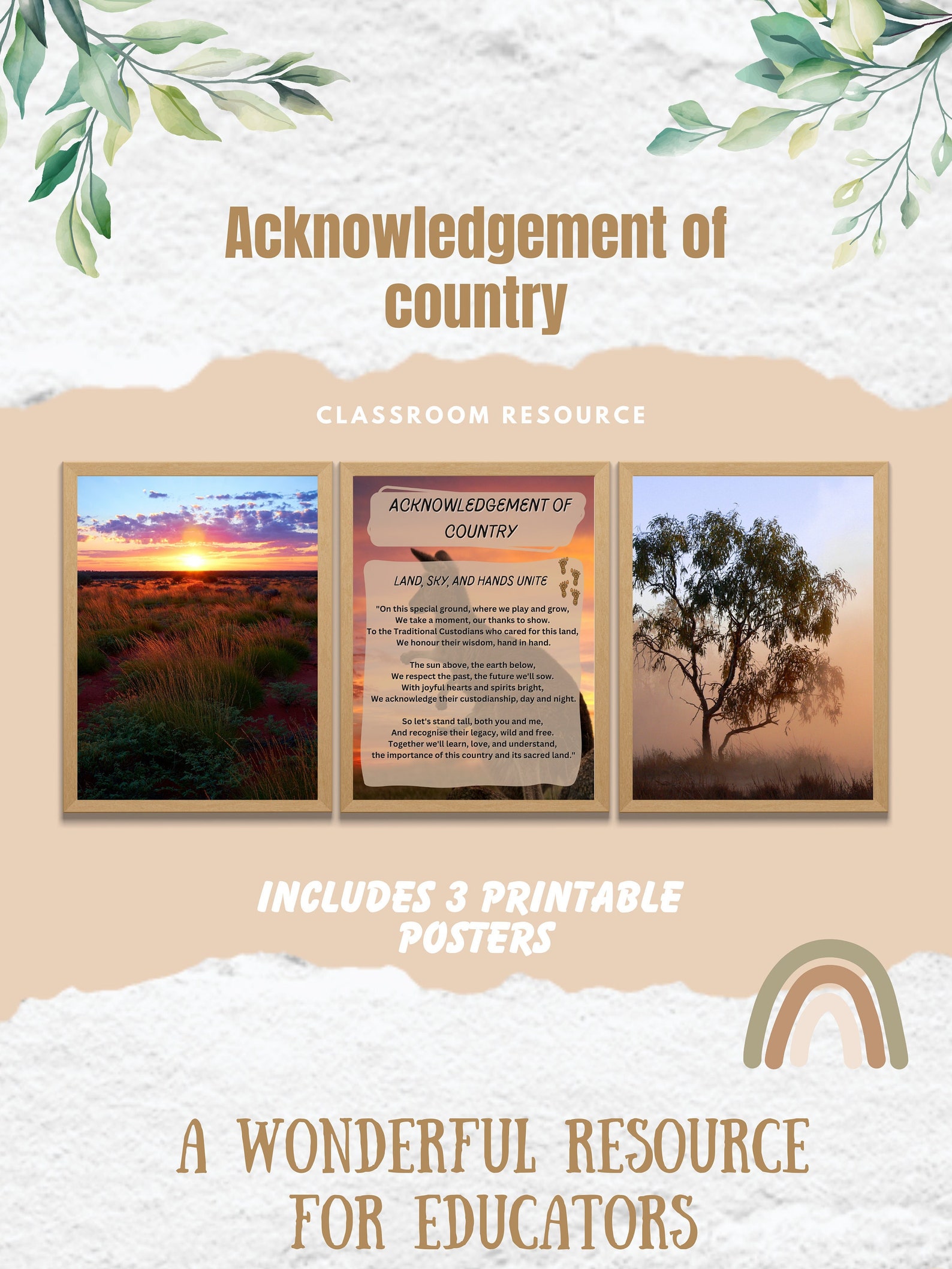 Aboriginal Torres Strait Islander Acknowledgement Poem Posters - Etsy ...