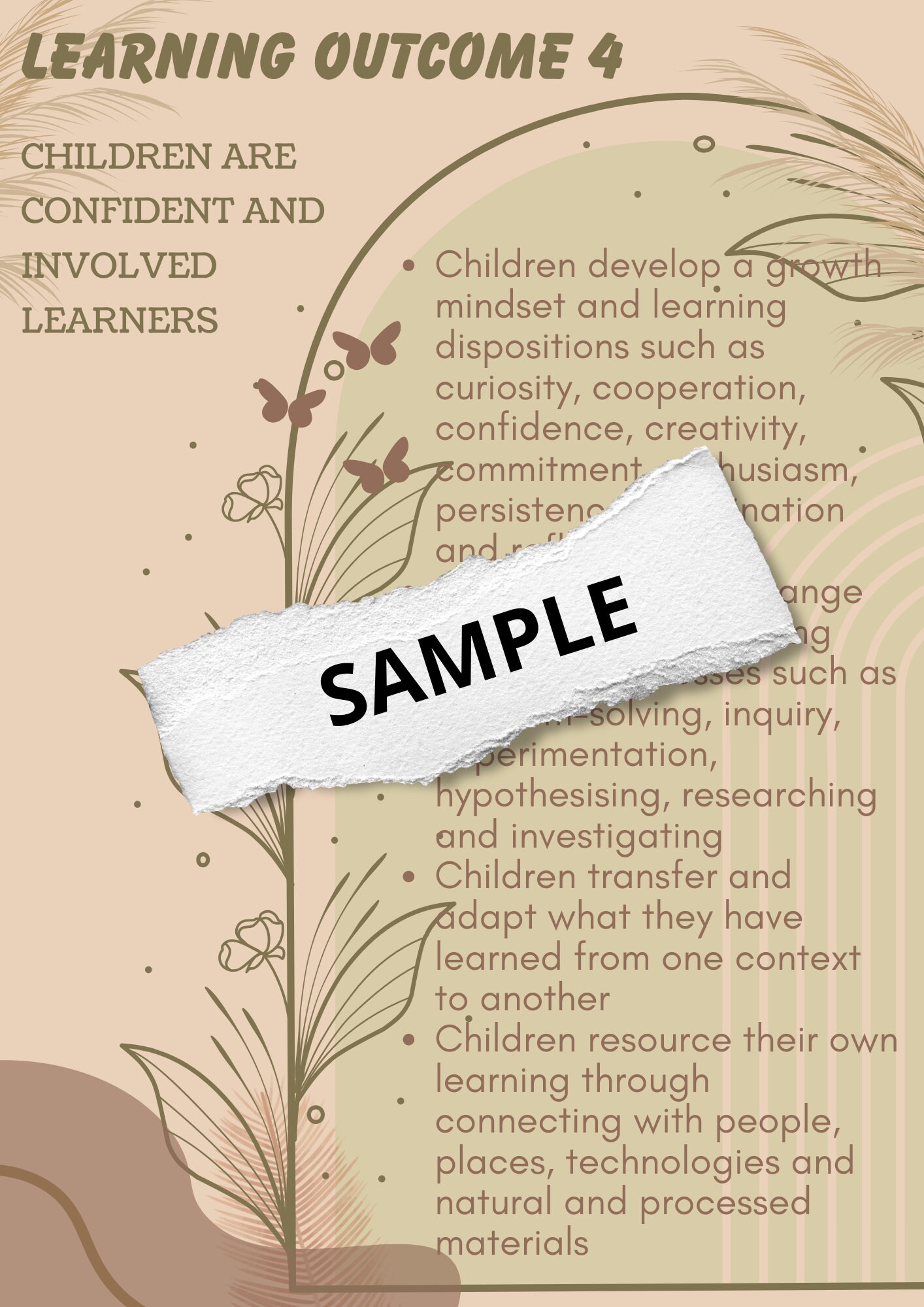 EYLF Learning Outcome Posters - Updated to V2 - Boho Design - Etsy ...