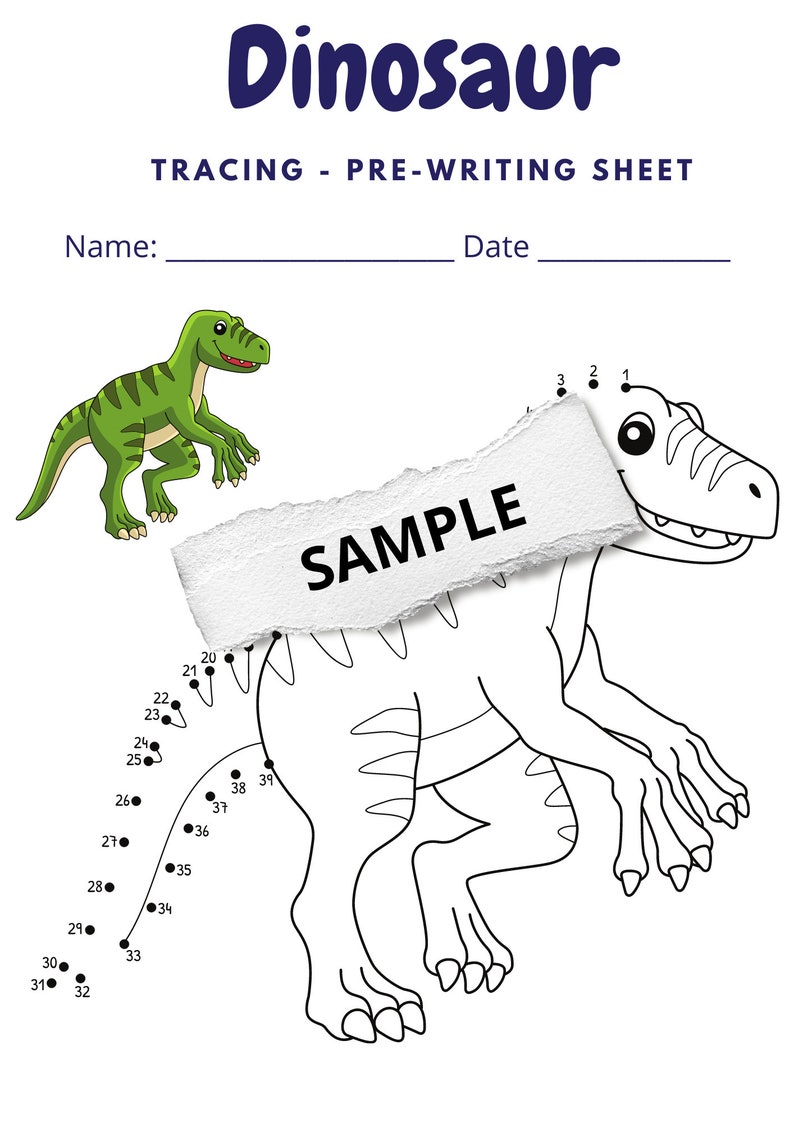 Dinosaur Pre-writing Activity Tracing Sheets - Tracing, Homeschool ...