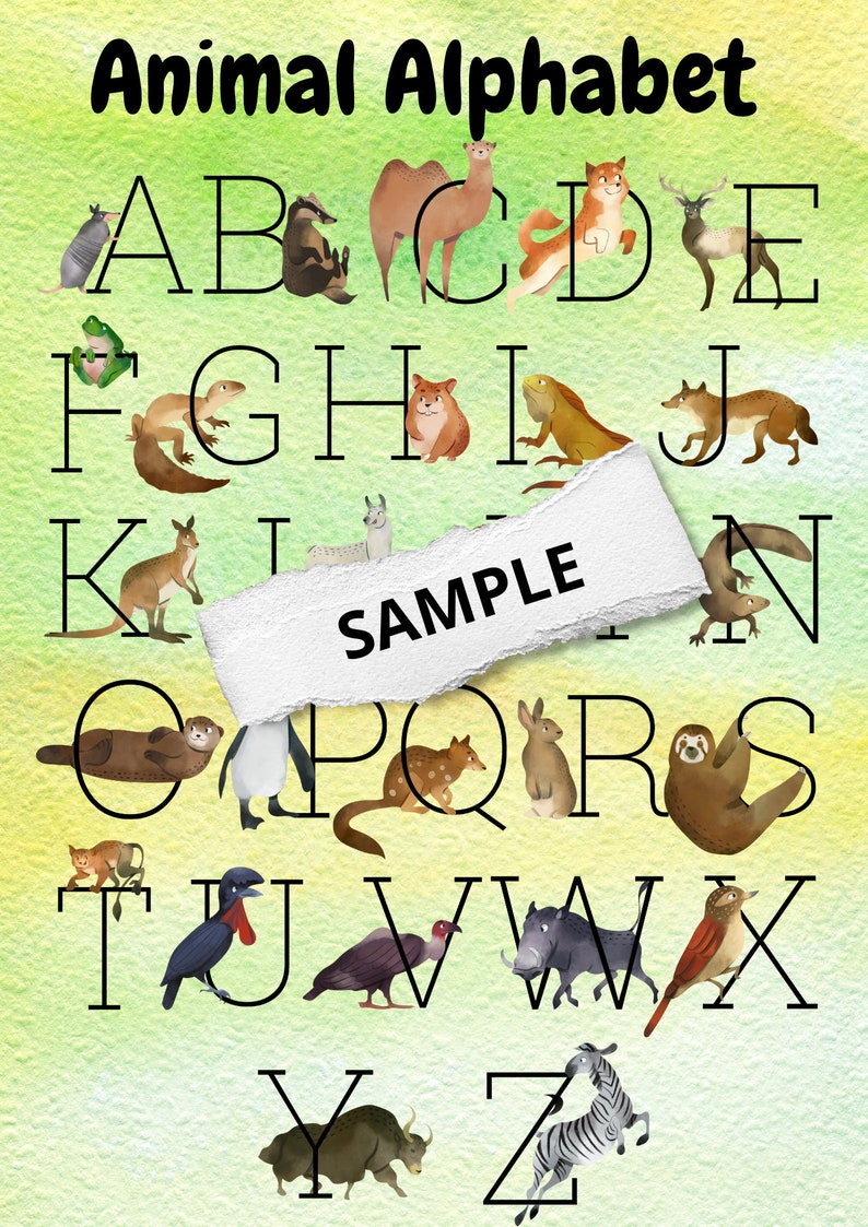Animal Alphabet Printable Poster early Childhood Teacher Resources ...