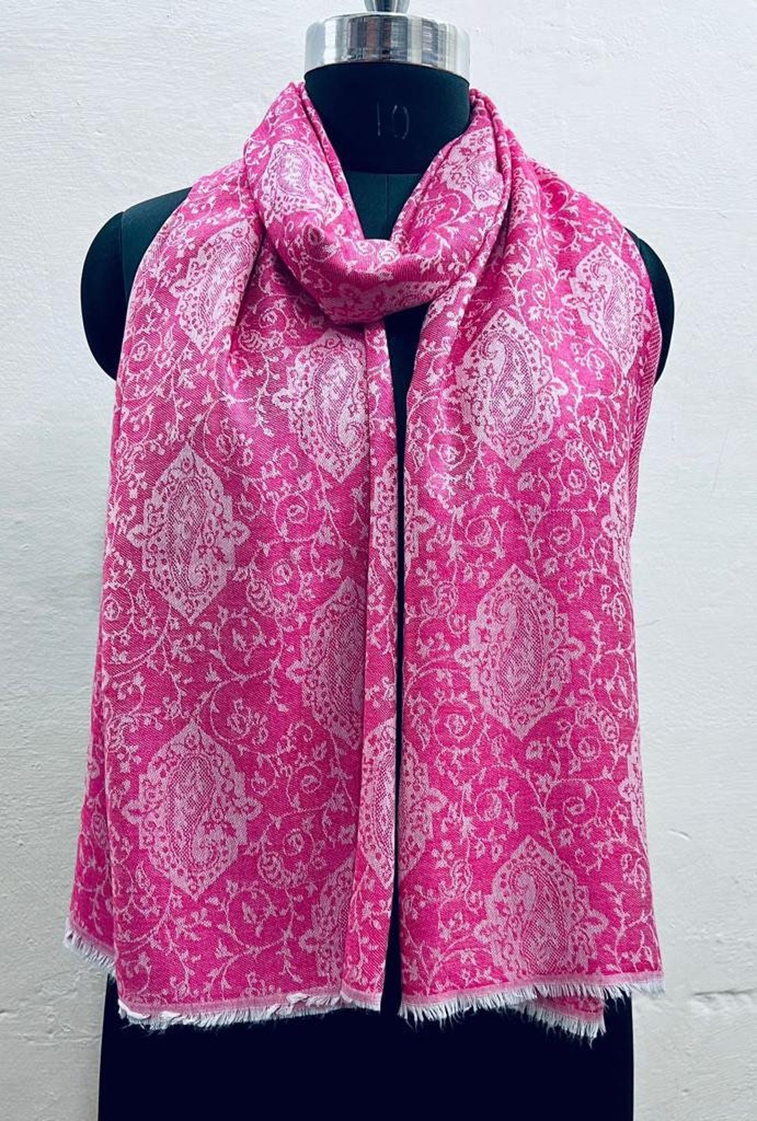 Reversible Wrap-scarf/head Scarf-stole-ethnic Paisley Motif Jamavar ...