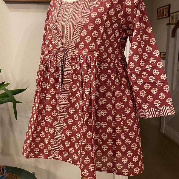 Block Print Tunic Short Dress - Etsy