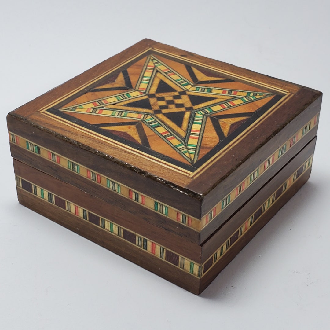 Syrian Wooden Mosaic Inlay Trinket Box Ring Box - Etsy