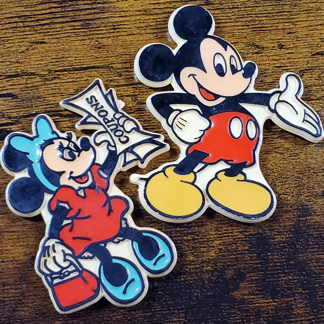 Vintage Walt Disney Mickey & Minnie Mouse Plastic Collectible Fridge ...