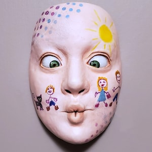 Fishy Face - Air Dry Clay Sculpture - Wall Decor - Etsy