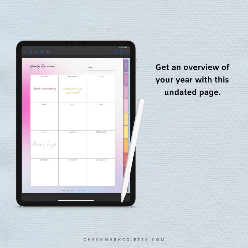Colorful Digital Planner for Goodnotes or Noteshelf - Etsy