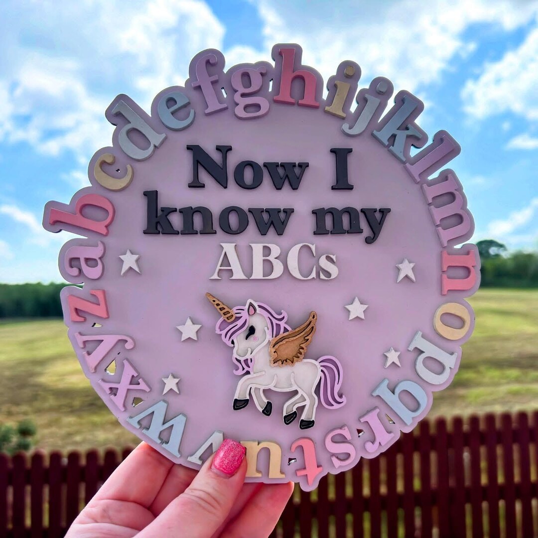 Unicorn ABC Wall Art, Rainbow Nursery Decor, Educational Gift - Etsy