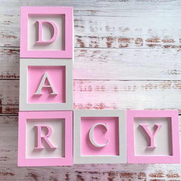 Pink Alphabet Letter Blocks - Etsy