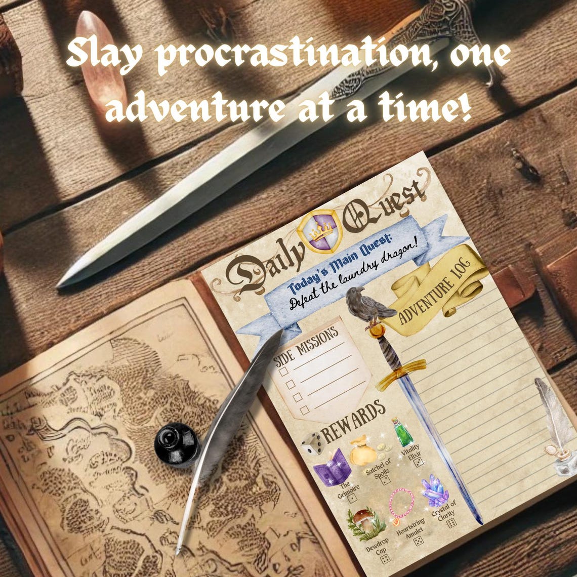 Fantasy Quest-themed Daily Planner - Gamified To-do List for Adults ...