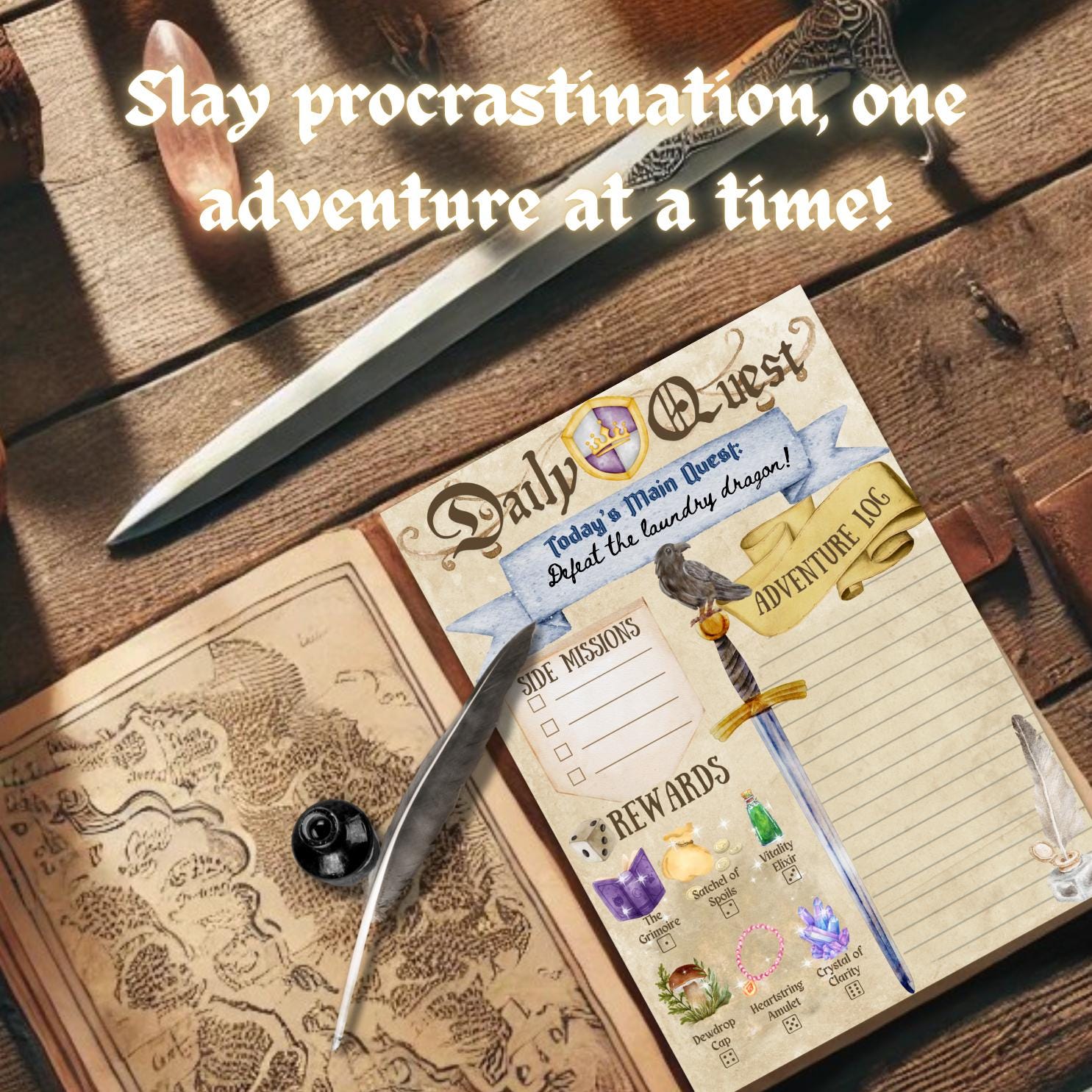 Fantasy Quest-themed Daily Planner - Gamified To-do List for Adults ...