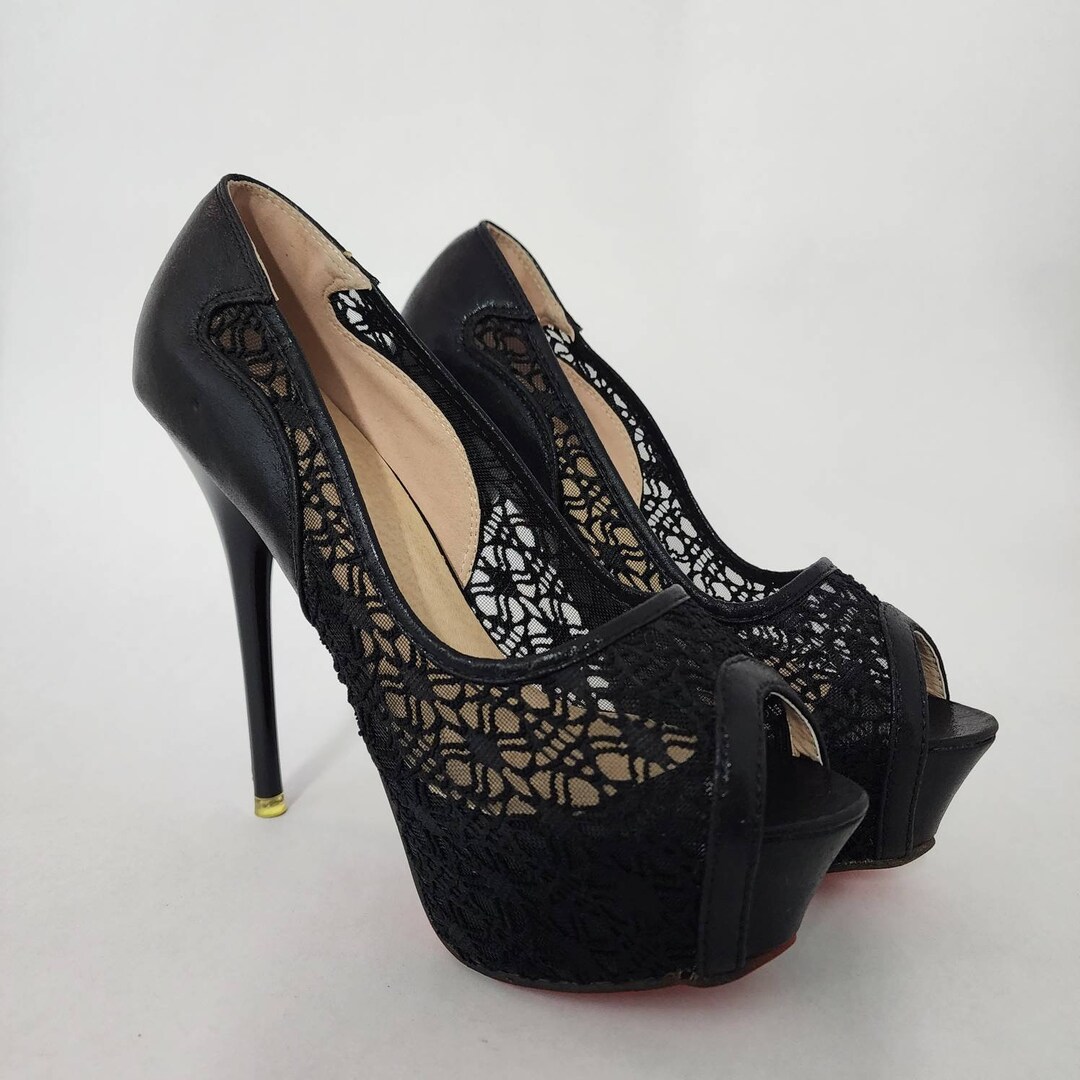 NEW Black or Pink Faux Suede Microfiber Faux Leather Lace Pattern Red ...