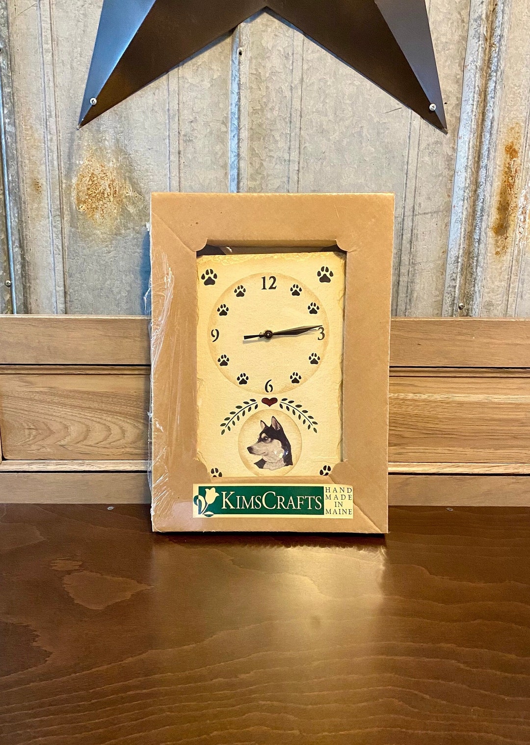 Hand Painted Slate Rock Husky Clock - Etsy