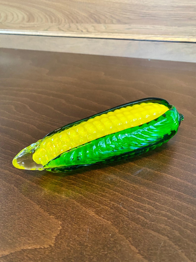 Vintage Hand Blown “corn on the Cob” Glass Sculpture - Etsy