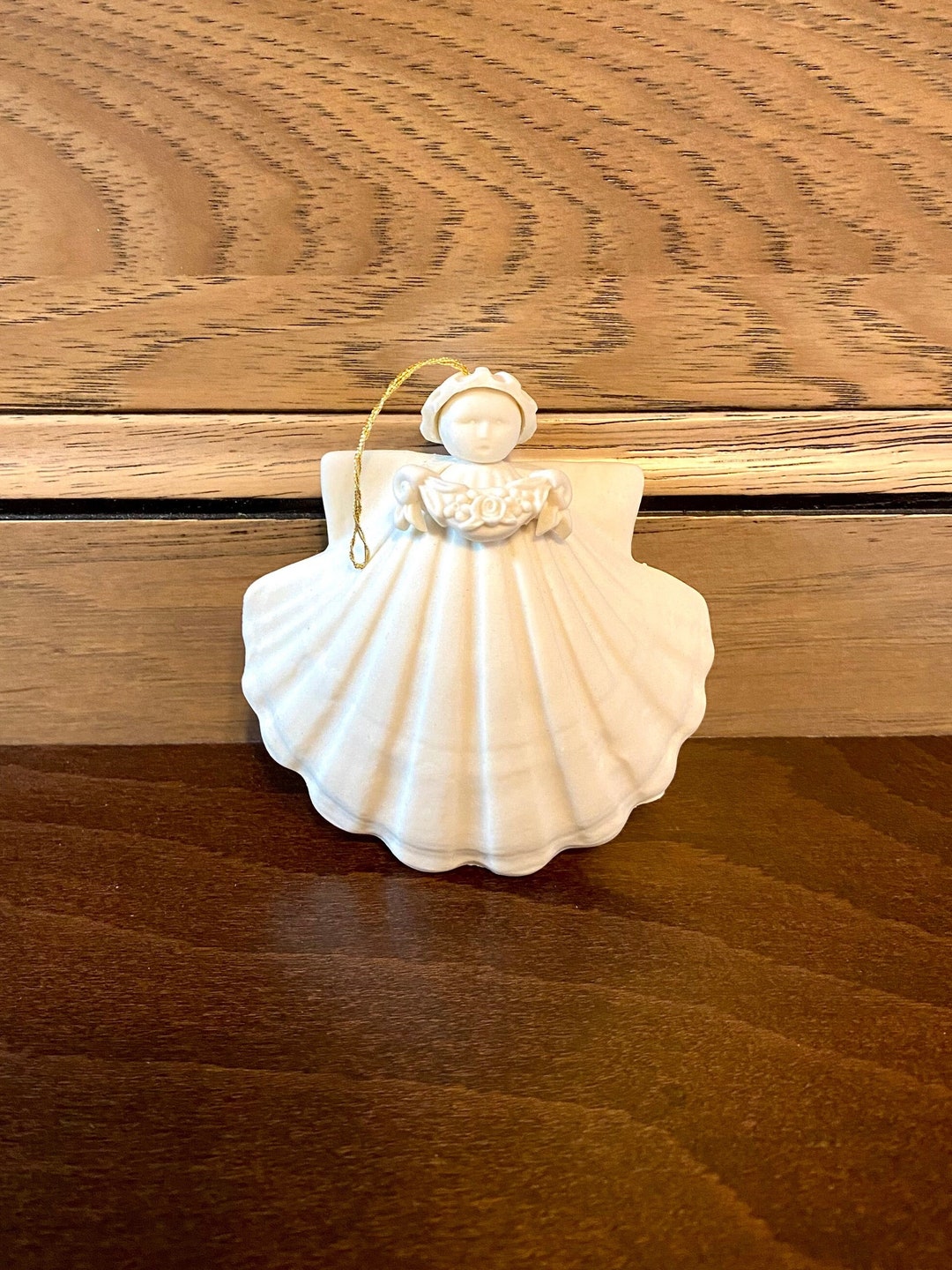 Vintage Ceramic Angel Seashell Ornament - Etsy