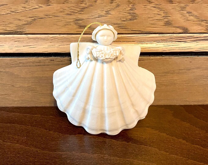 Vintage Ceramic Angel Seashell Ornament - Etsy