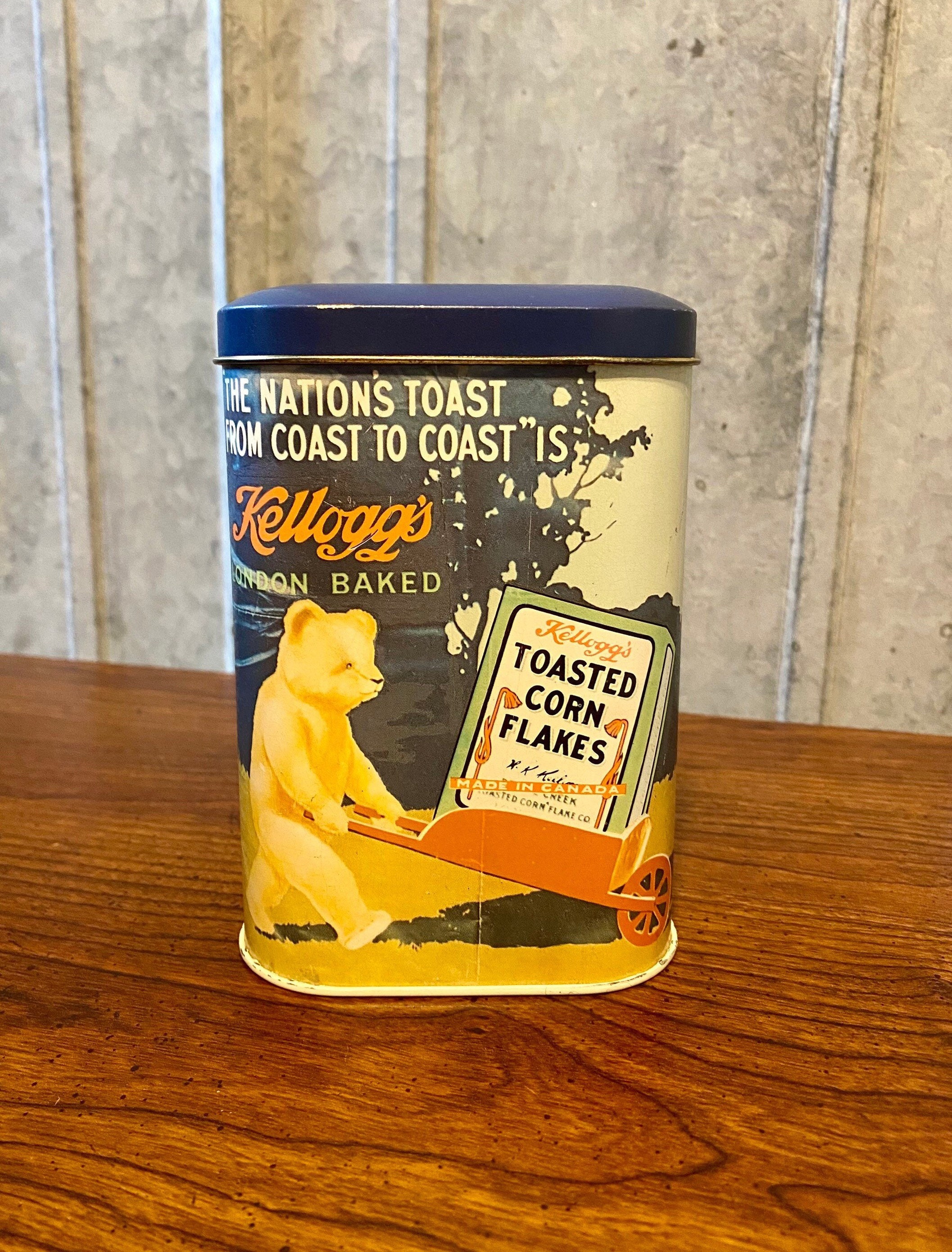 Vintage Kellogg’s Toasted Corn Flakes Metal Tin - Etsy