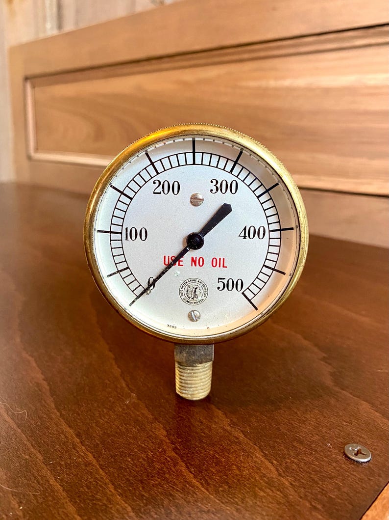 Vintage Brass Motometer Pressure Gauge - Etsy