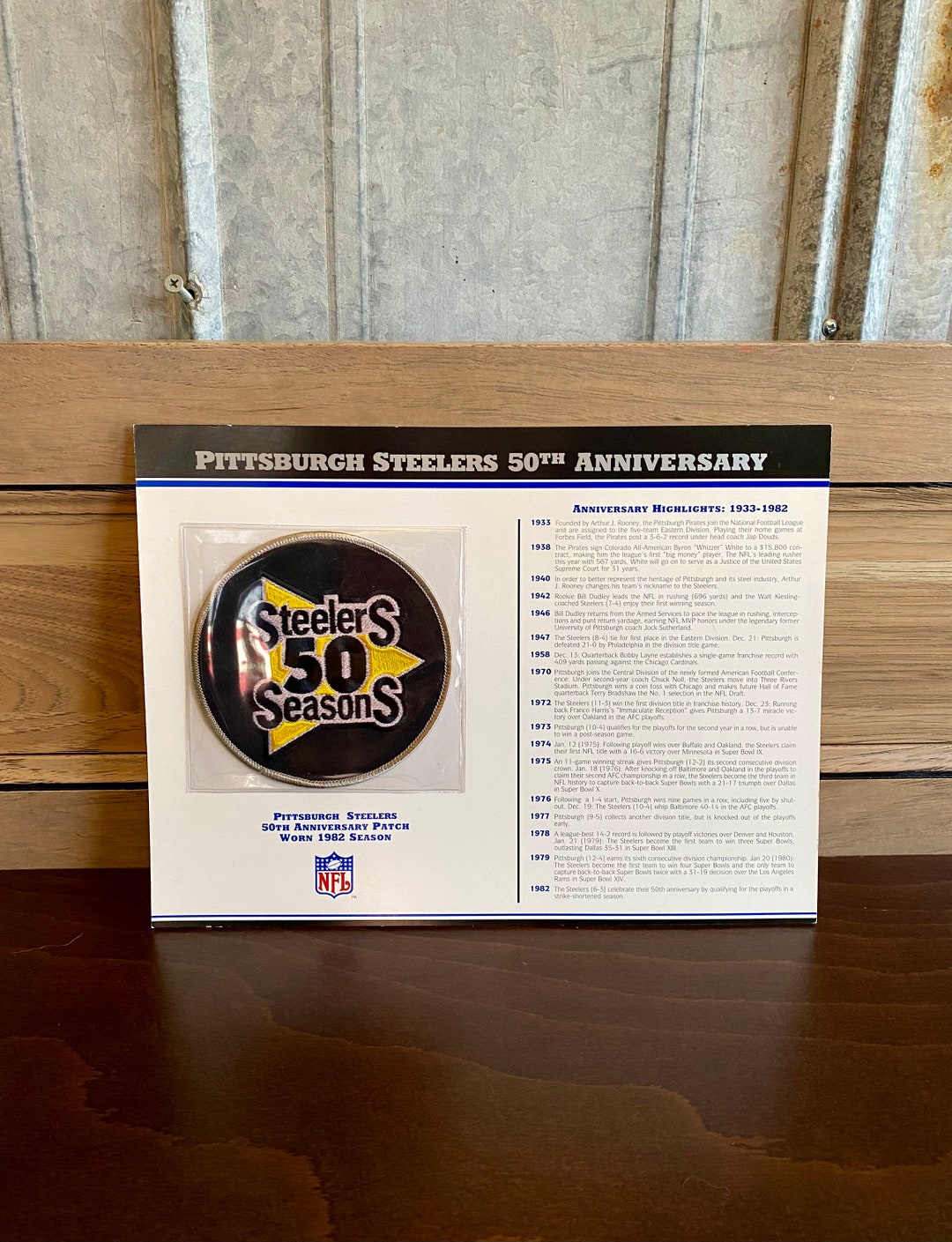 Vintage Pittsburgh Steelers 50th Anniversary Patch - Etsy