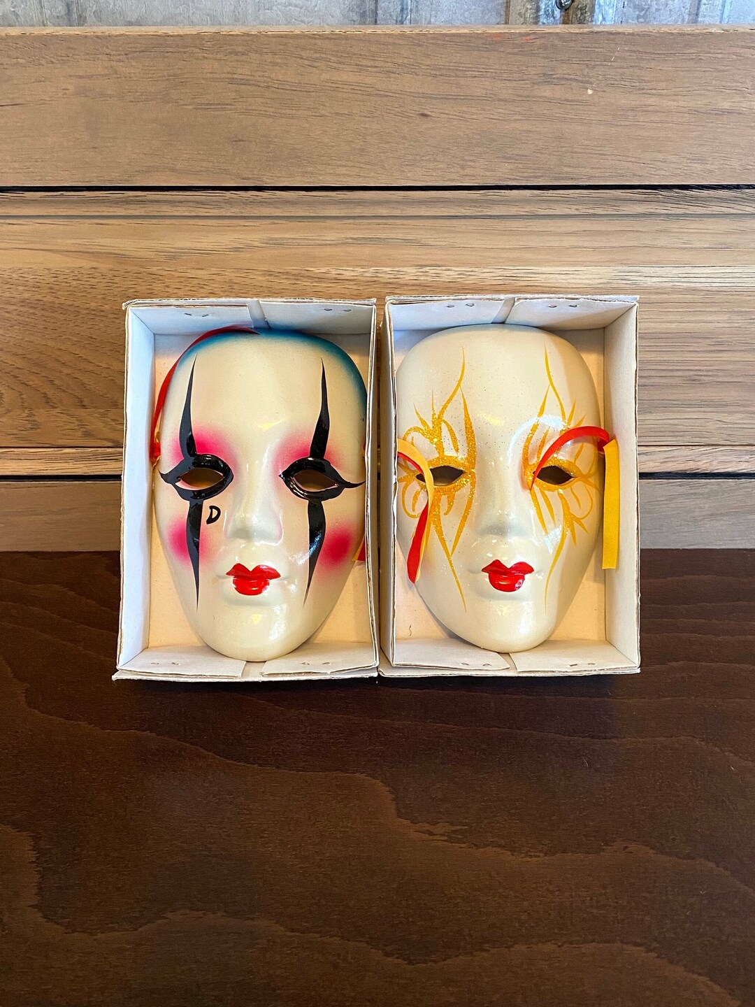 Vintage Masquerade Ceramic Masks - Etsy