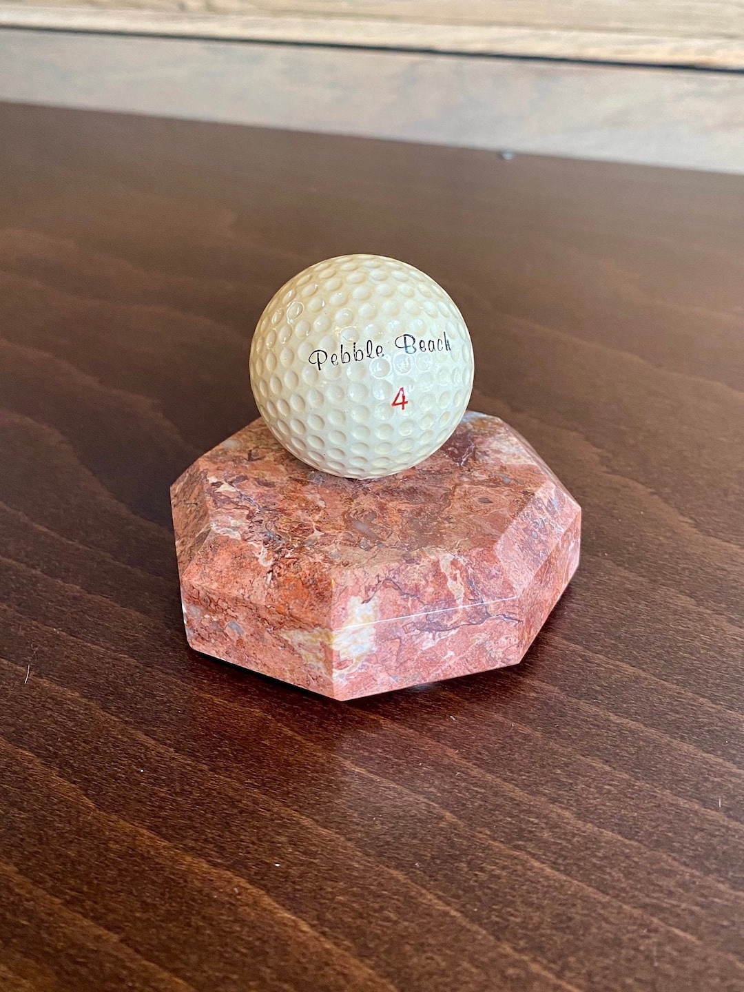 Vintage Pebble Beach Golf Ball on Italian Marble Base Display - Etsy