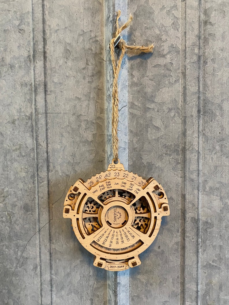 Ugears Laser Engraved Rotating Calendar Ornament - Etsy