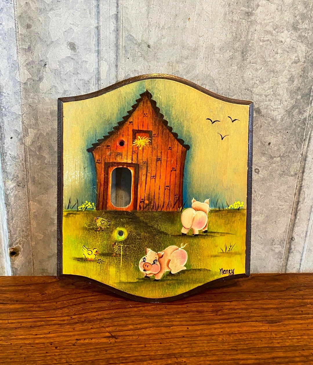 Vintage “pigs on the Farm” Wooden Light Switch - Etsy