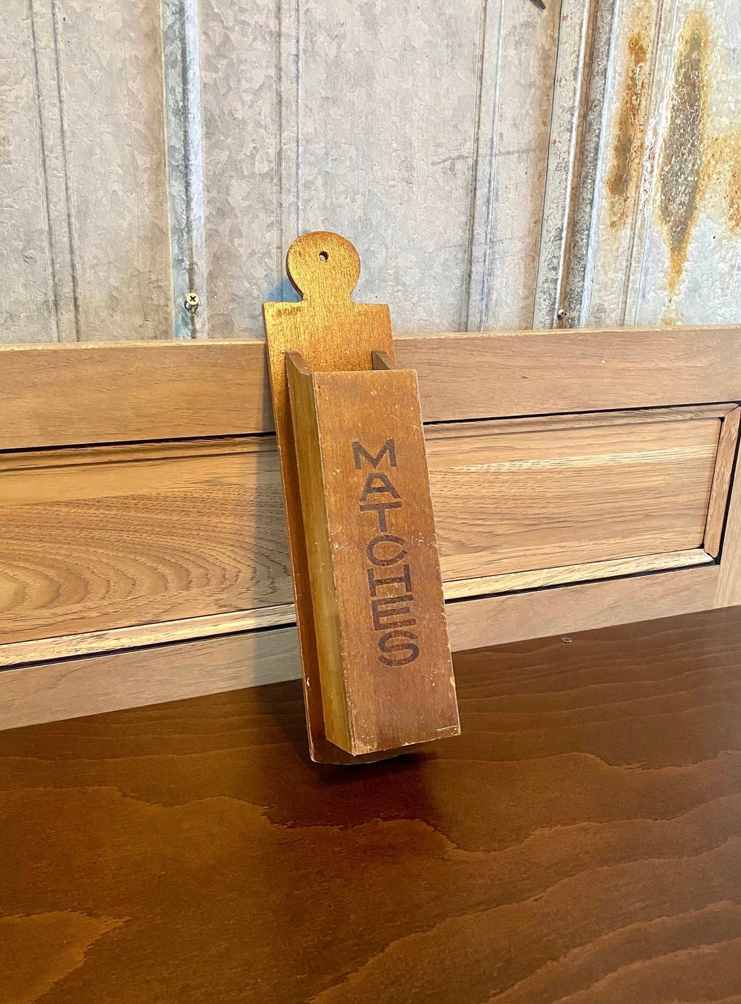 Vintage Wooden Match Box - Etsy
