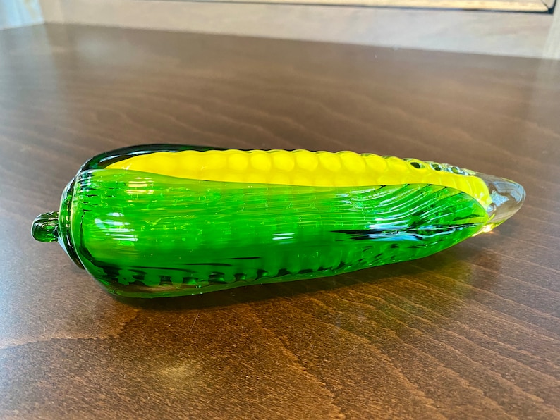 Vintage Hand Blown “corn on the Cob” Glass Sculpture - Etsy