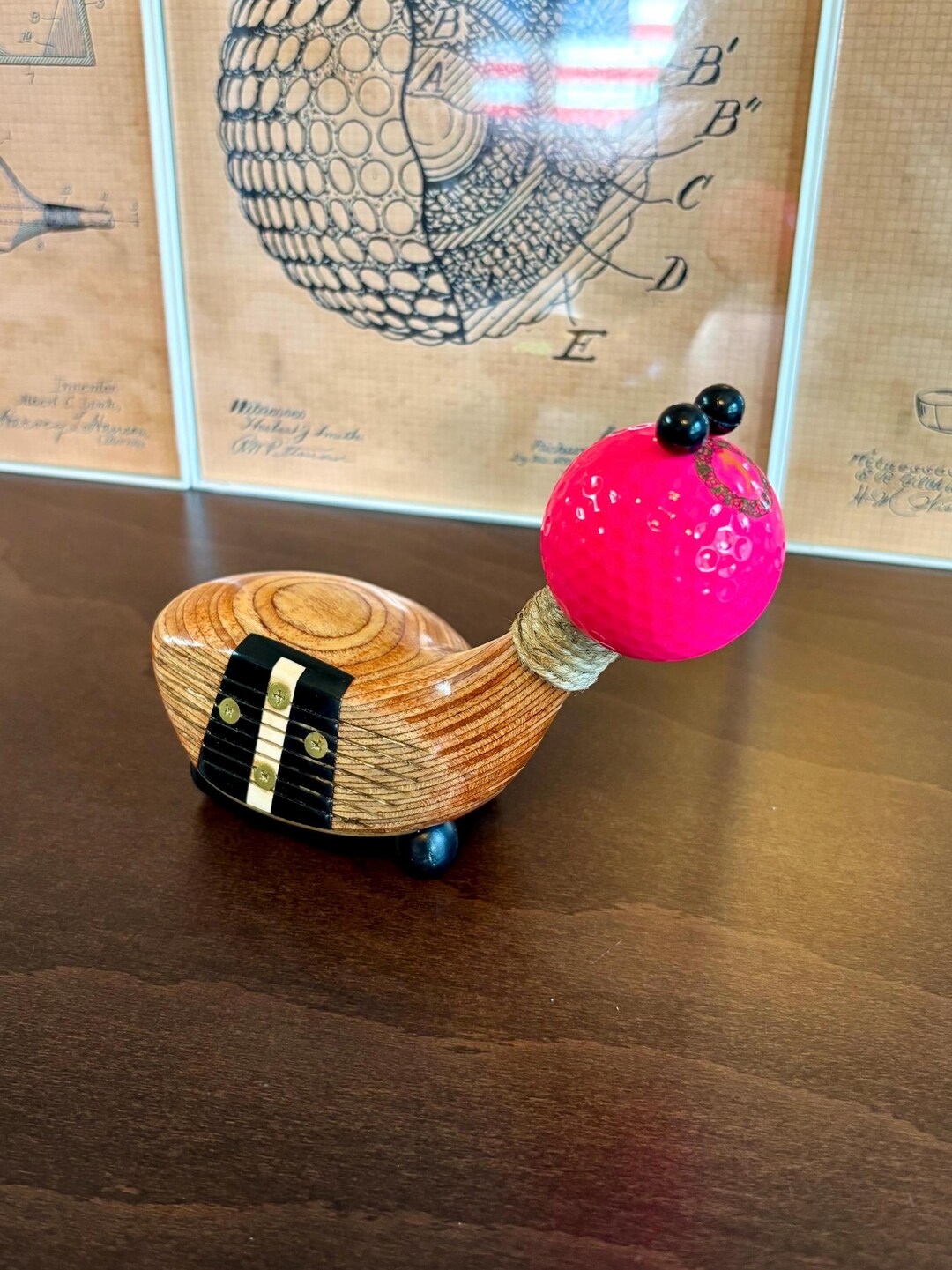 Handcrafted Persimmon “snail” Golf Display - Pink - Etsy