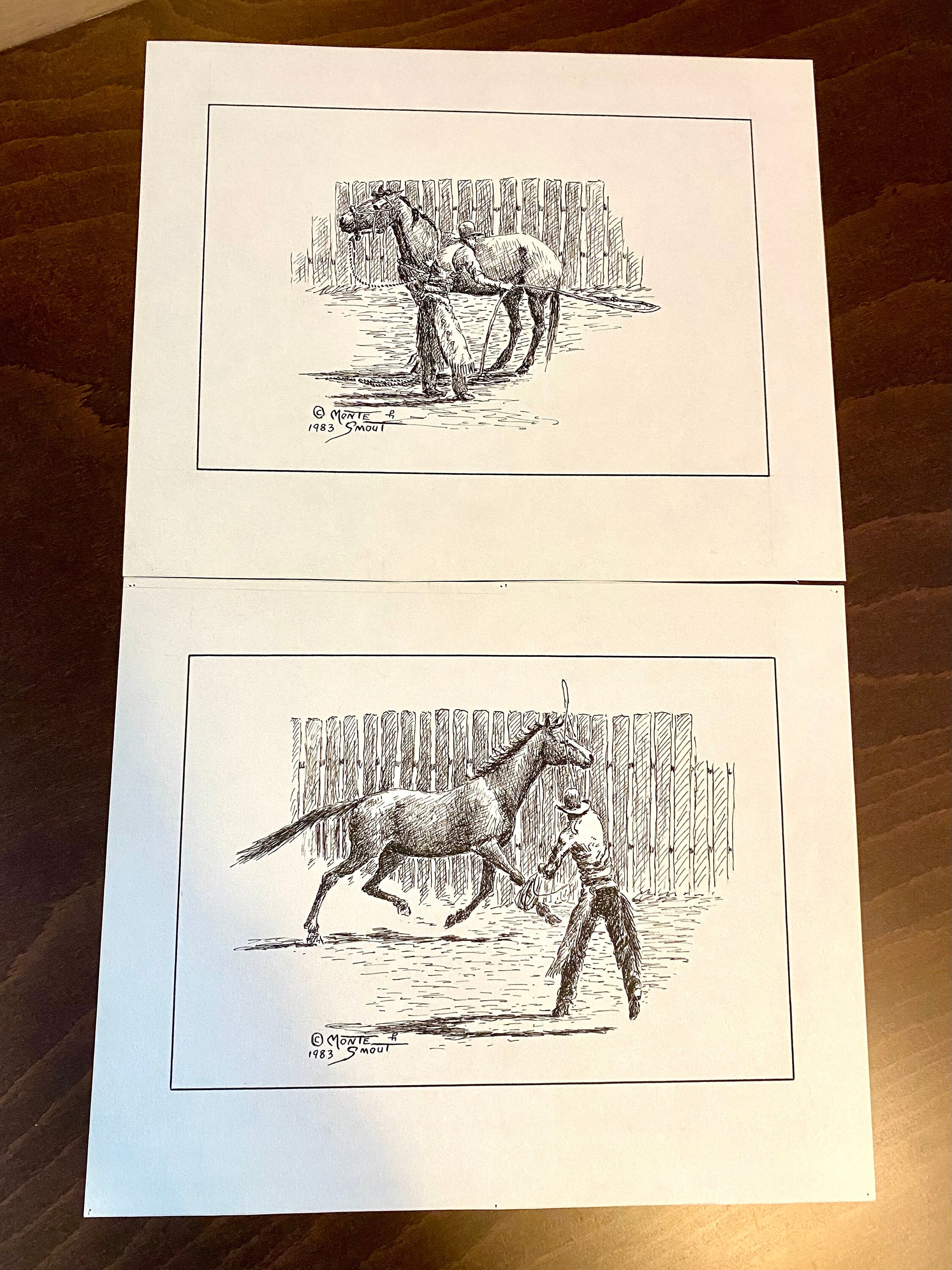 Vintage Monte Smout Western Art Drawings - Etsy