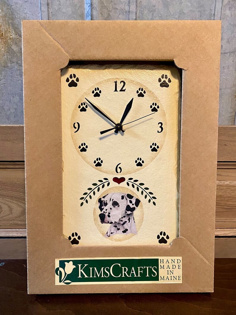 Dalmatian Slate Rock Clock - Etsy