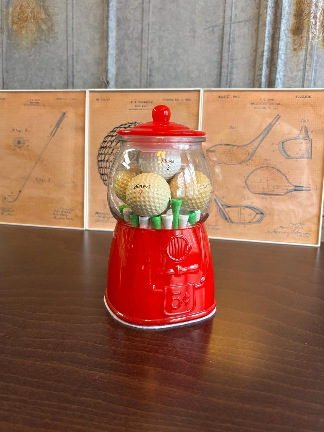 Golden Era Golf Ball Glass Gumball Jar - Etsy