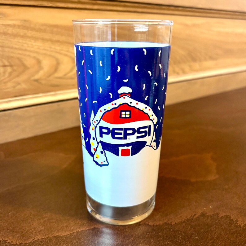 Vintage Pepsi Holiday Glass - Etsy
