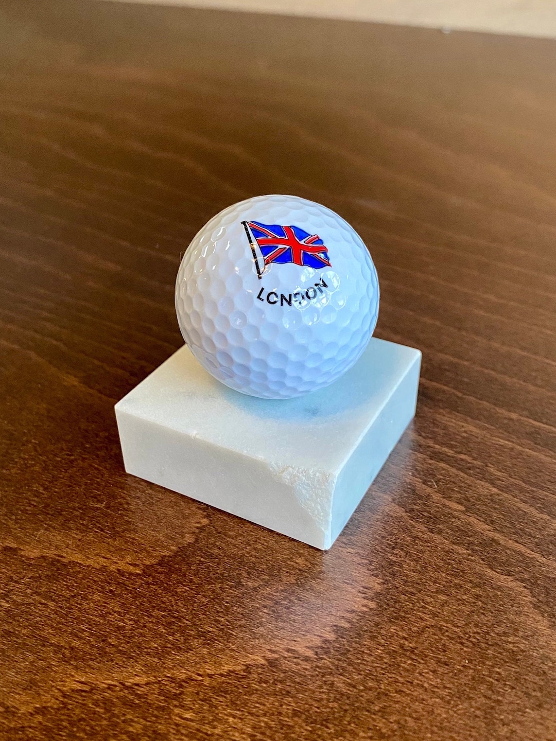 Vintage British Flag Golf Ball on Marble Display - Etsy