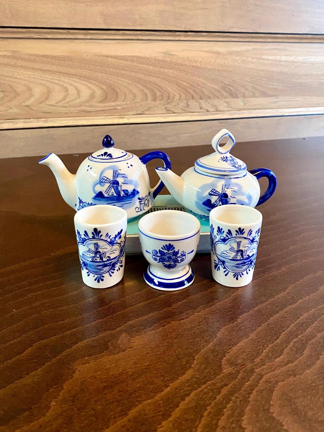Vintage Royal Delft Blue Ceramic Miniature Tea Set - Etsy