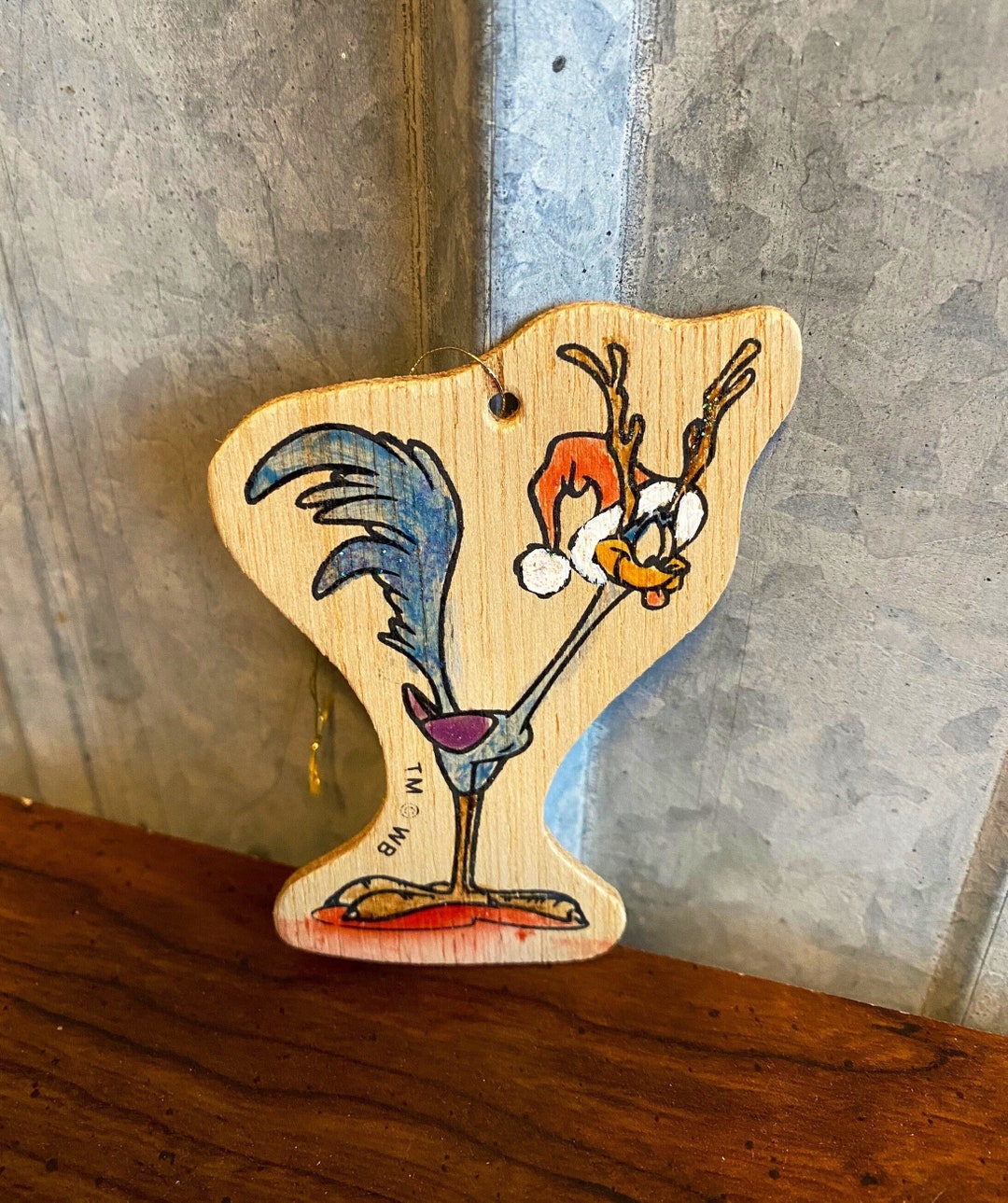 Vintage Warner Bros Road Runner Reindeer Wooden Ornament - Etsy